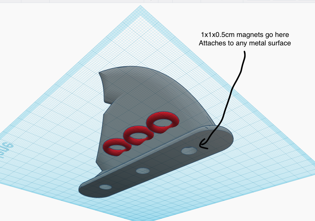Shark Fin Magnetic Pencil Holder by Alasdair Walker | Download free STL ...