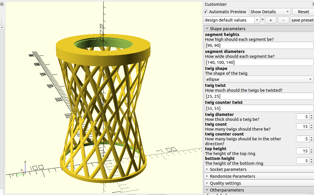 Customizable Solar LED Lamp Shade by seasick | Download free STL model ...