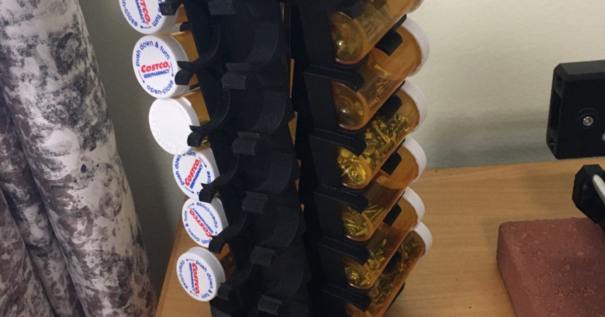 Rotating Pill Bottle Storage Tower. by hbert | Download free STL model ...