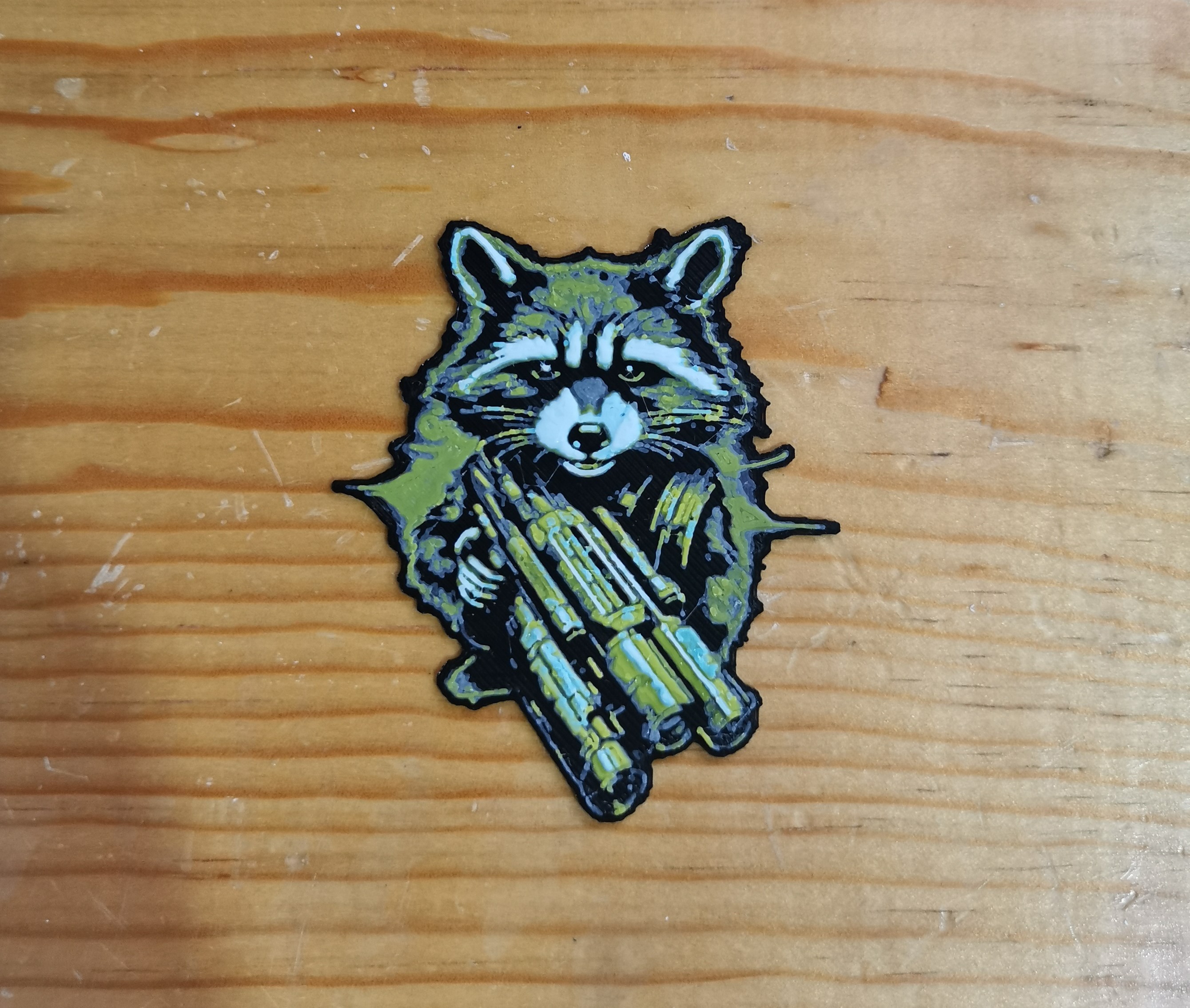 Rocket Raccoon Filament Painting 80x80mm - Hueforge by OnionPrints ...