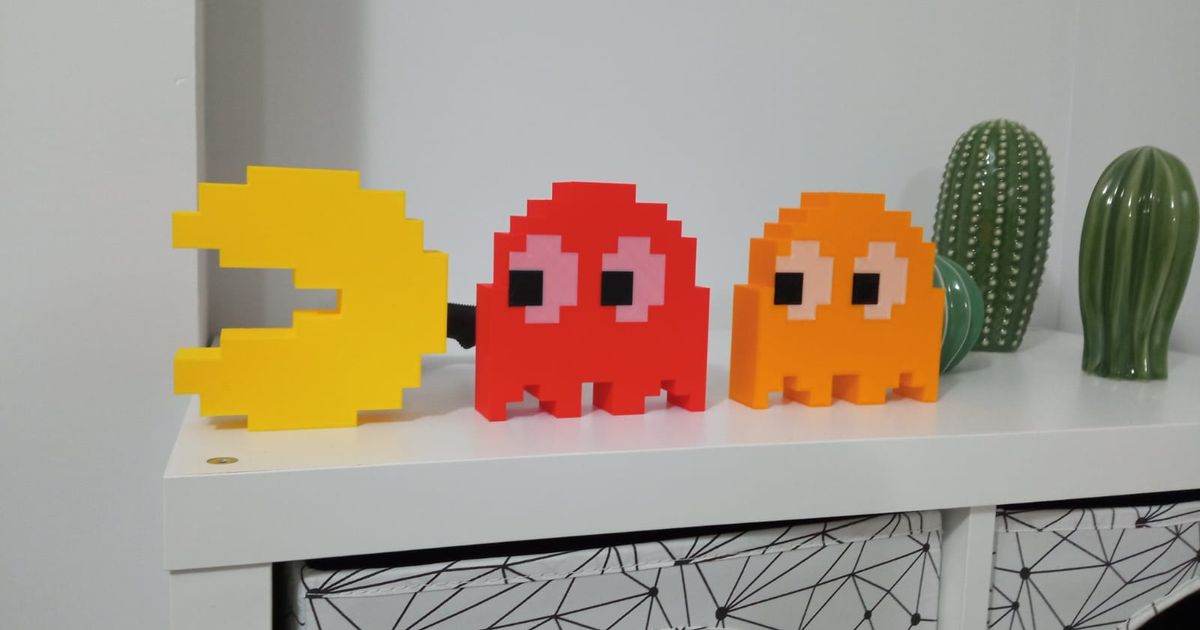 Pacman and multicolor ghosts with simple printer (no MMU). Print in ...