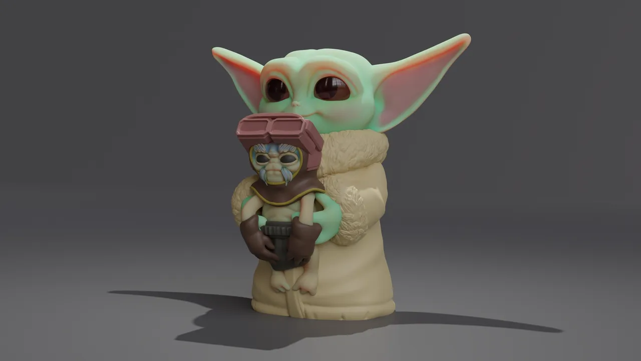 Grogu and Anzellan - presupported by Wekster | Download free STL model | Printables.com