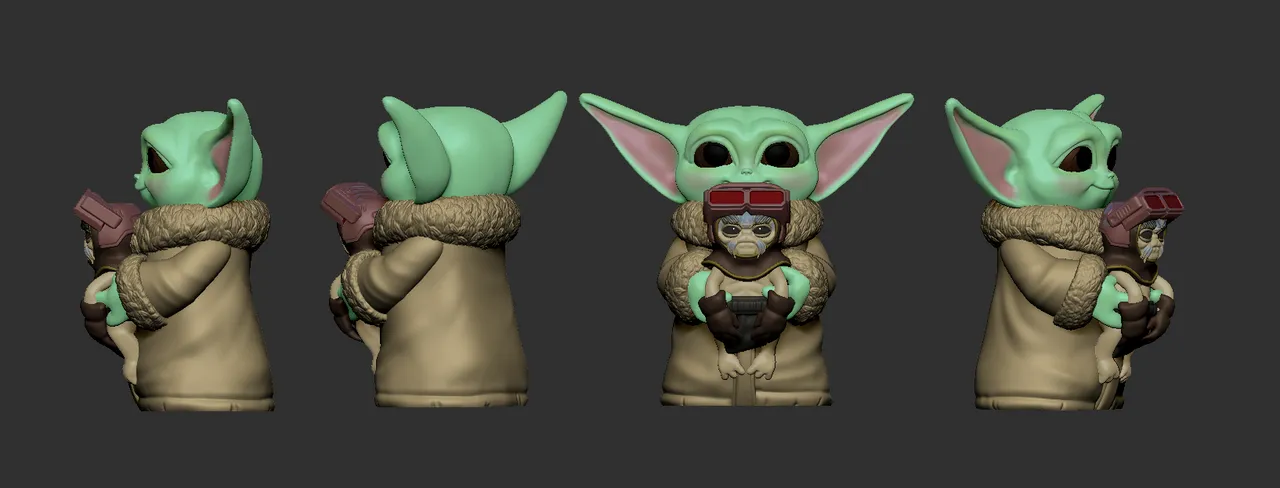Grogu and Anzellan - presupported by Wekster | Download free STL model ...