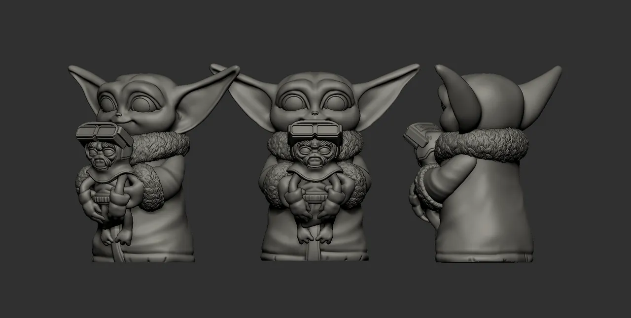 Grogu and Anzellan - presupported by Wekster | Download free STL model ...
