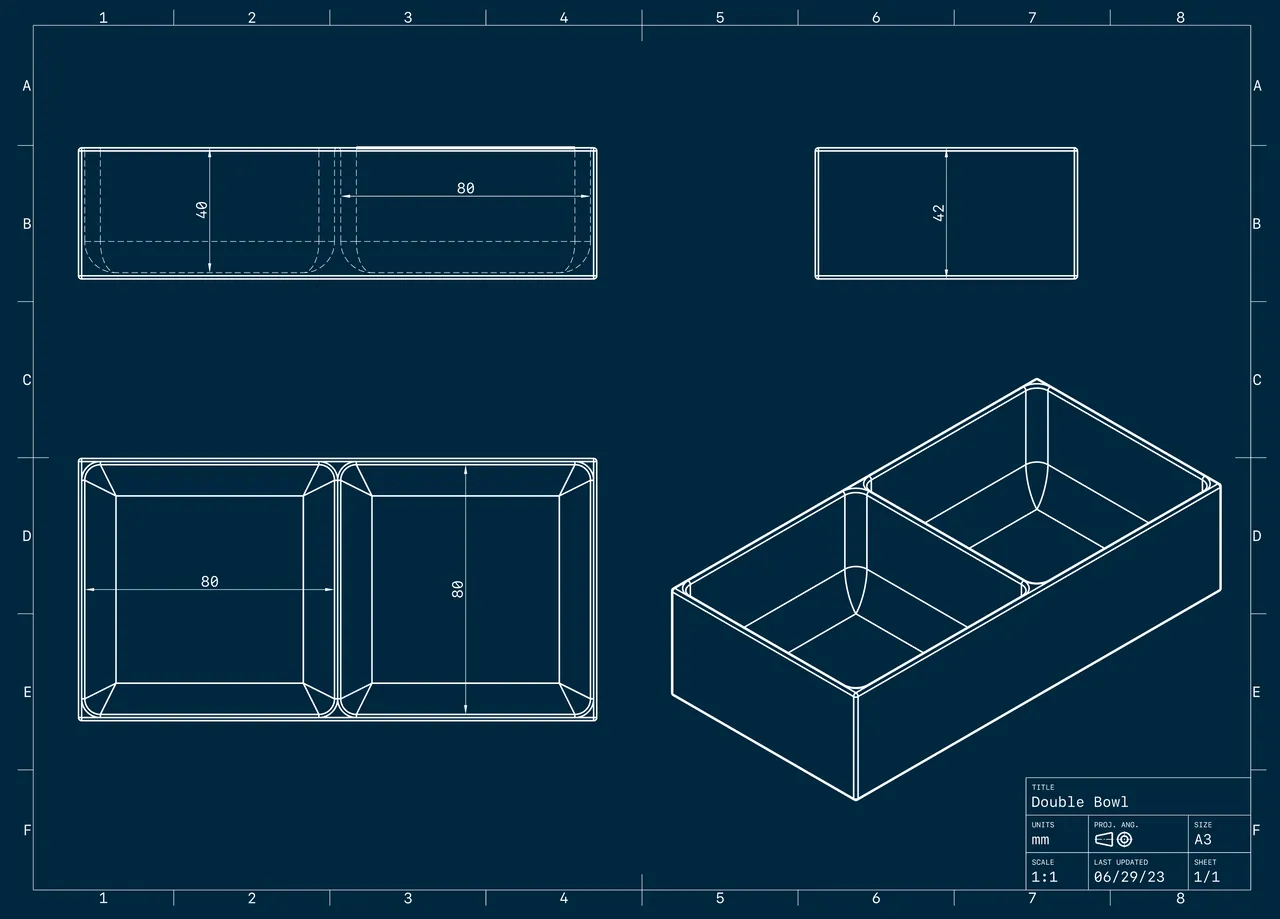 Double Bowl Dish Snack Bowl by Serentos | Download free STL model ...