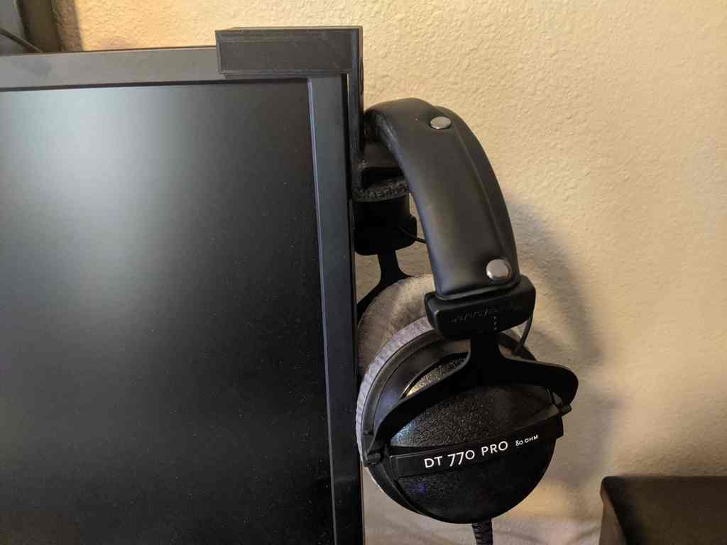 Monitor Mounted Headphone Hook by Drew Singer | Download free STL model ...
