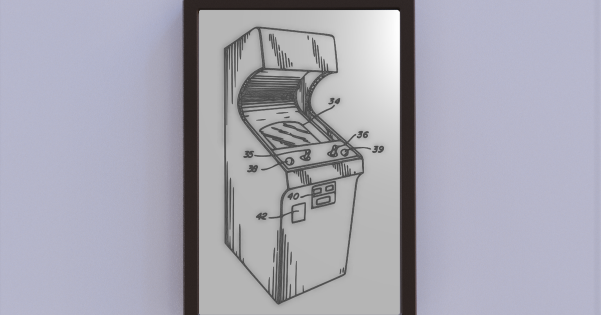 Arcade Cabinet Patent Art by Ken Mills | Download free STL model ...