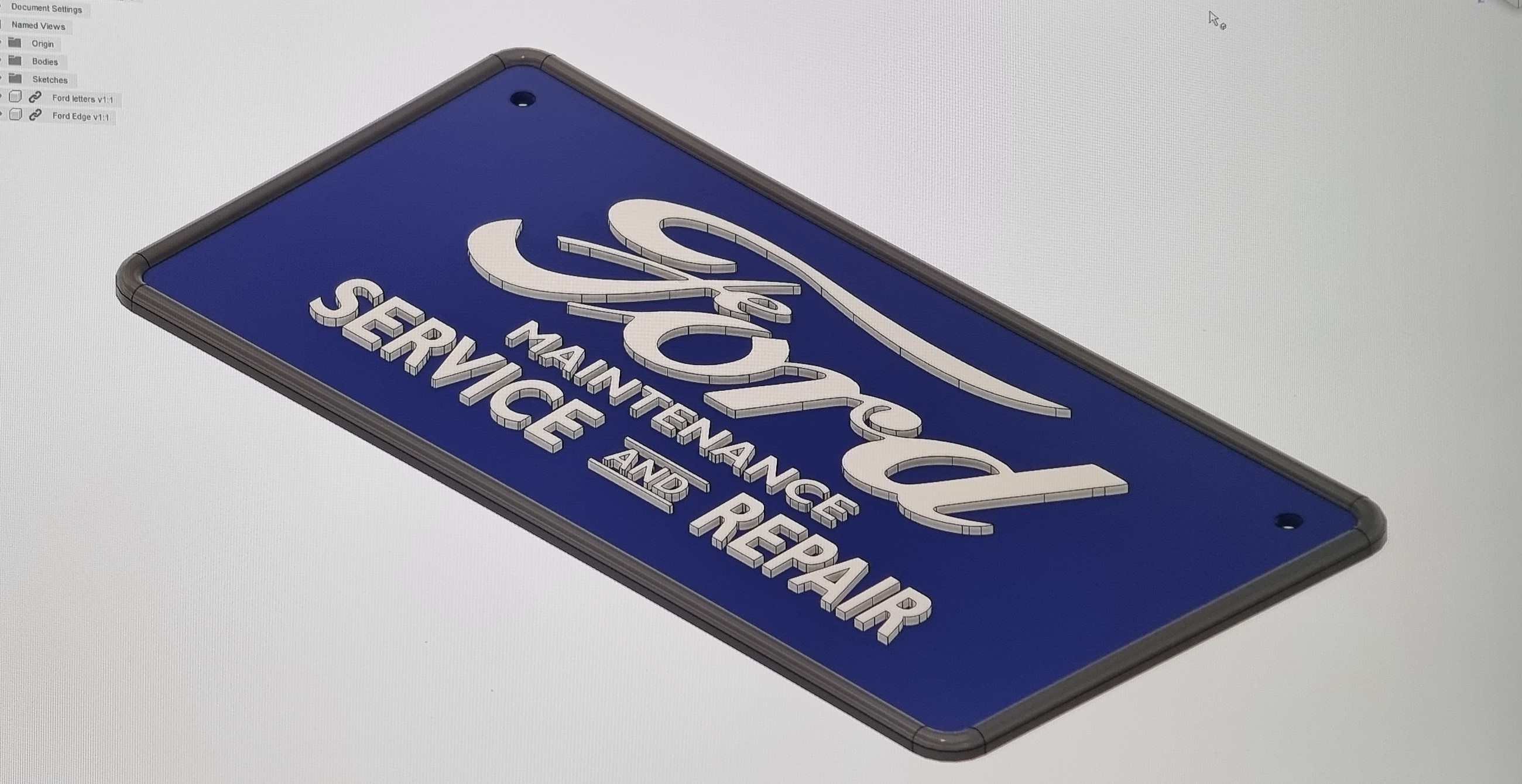 Ford Maintenance Sign by House3D | Download free STL model | Printables.com