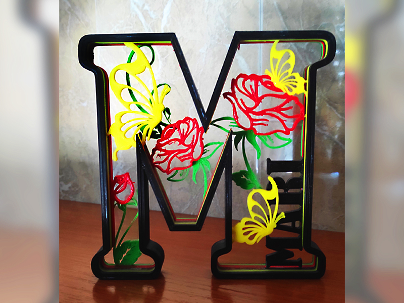 Ornamental letter M by egosum3d | Download free STL model | Printables.com