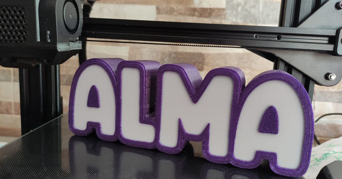 Alma name LED lamp by Marco Parraga Delgado | Download free STL model ...