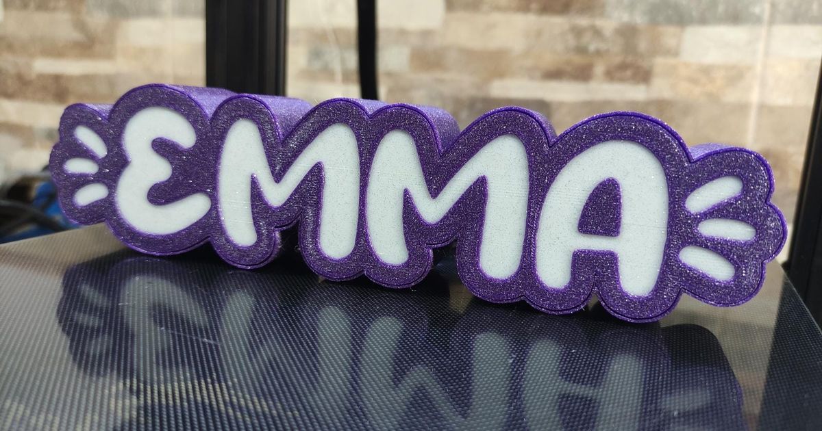 Emma name LED Lamp by Marco Parraga Delgado | Download free STL model ...