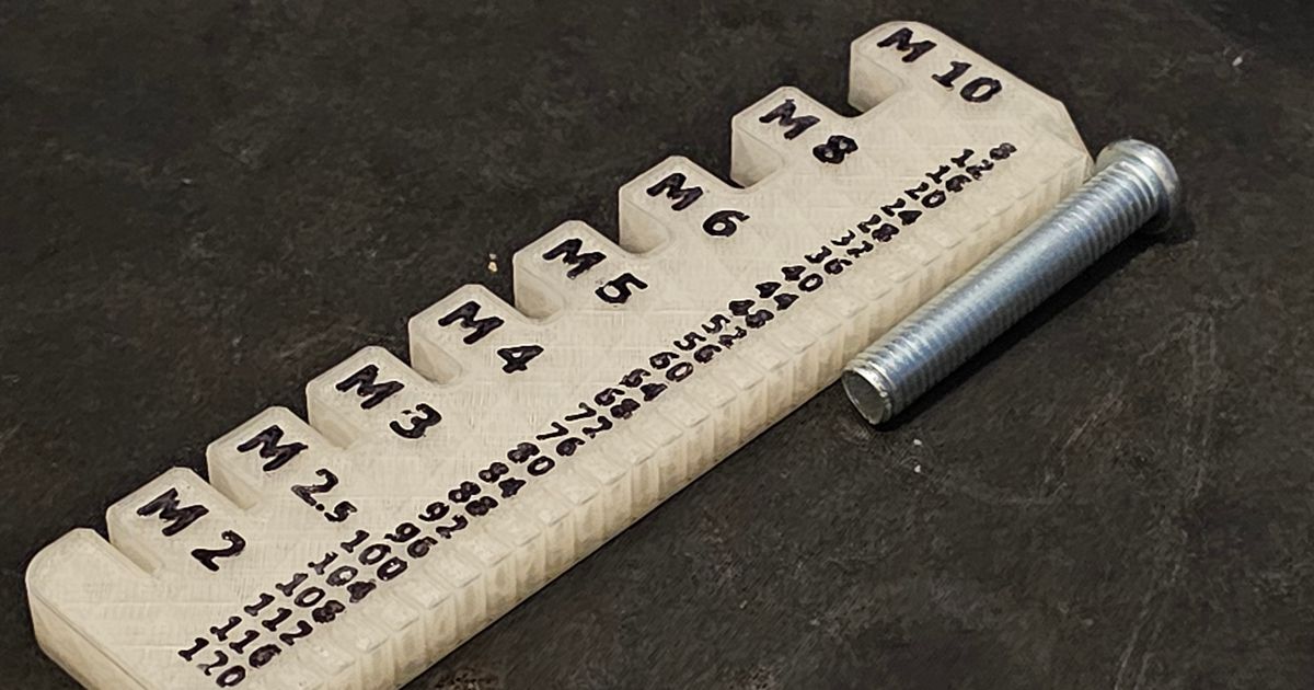 Screw measuring tool lite, M2-M10, 4-120mm by Dan Vaas | Download free ...