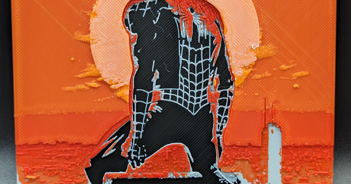 HueForge - Spider-Man Surveils at Sunset - 3D Art Plate by ErickDR 3D ...