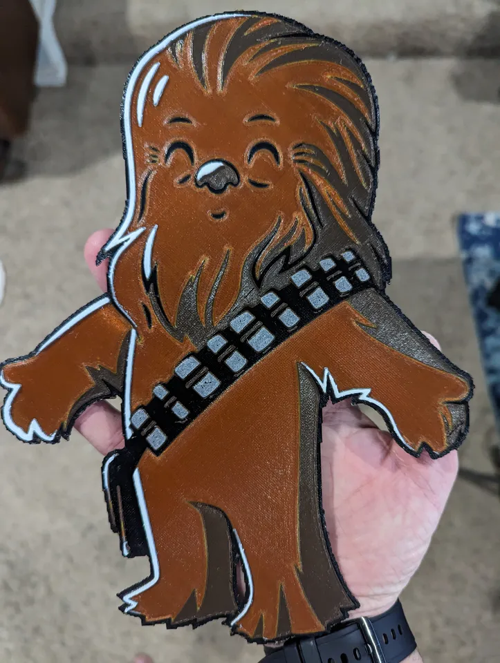 HueForge Chewie Filament Painting by jeff62844 | Download free STL ...