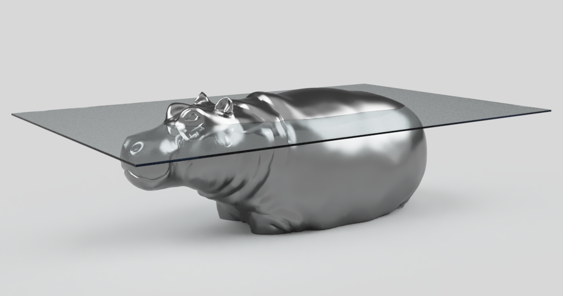 Hippo Glass Table by Odd Inventor | Download free STL model ...