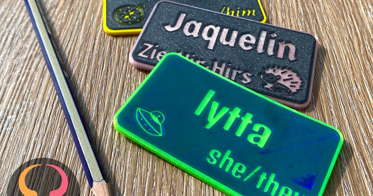 Clip-On Name Tag With Pronouns von lytta | Kostenloses STL-Modell ...
