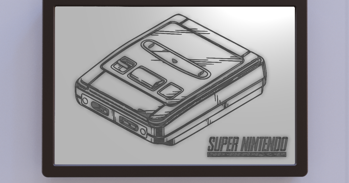 SNES (EU) / Super Famicom Console Patent Art w Logo by Ken Mills ...