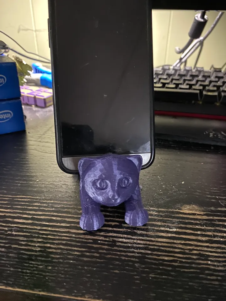 Stretching cat phone stand by karloathian | Download free STL model ...