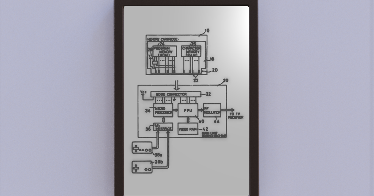 NES Game Cartridge Diagram Patent Art by Ken Mills | Download free STL ...