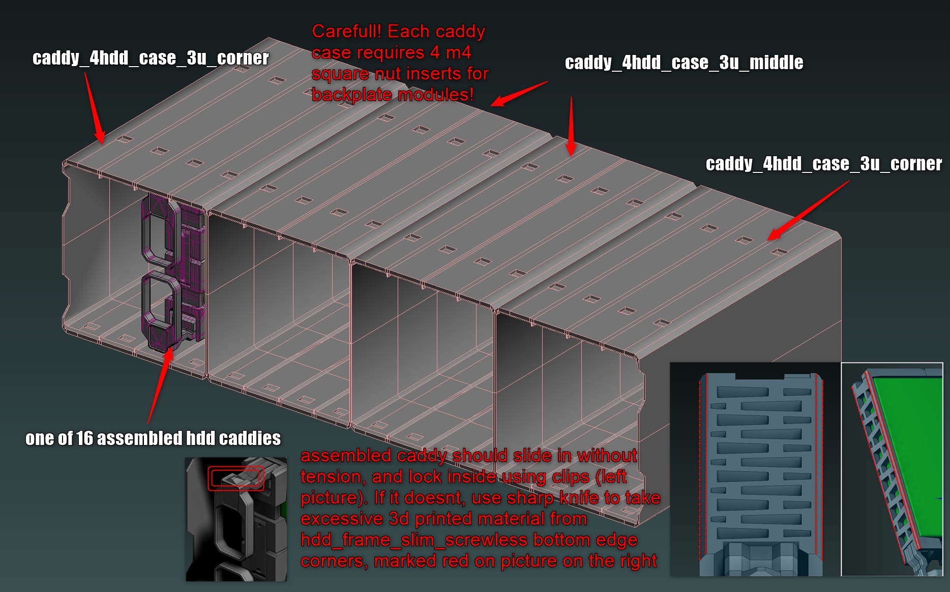 HDD Rack Modular Caddy system (wip) by Piro | Download free STL model ...