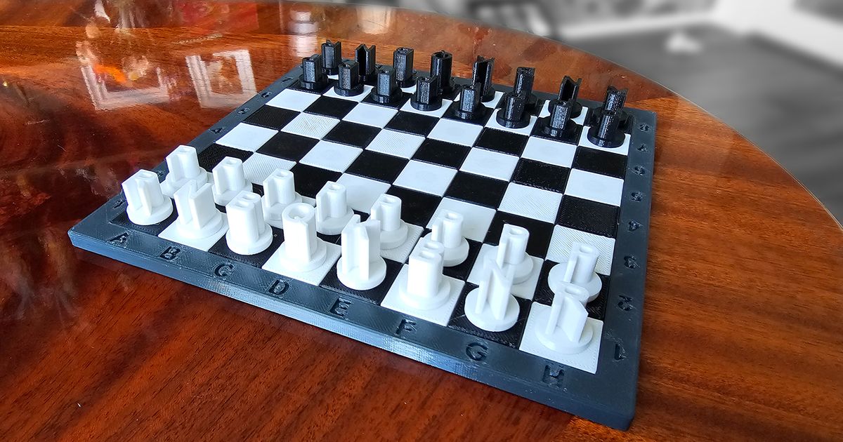 CheckMate Typography Chess by goodjobswe | Download free STL model ...