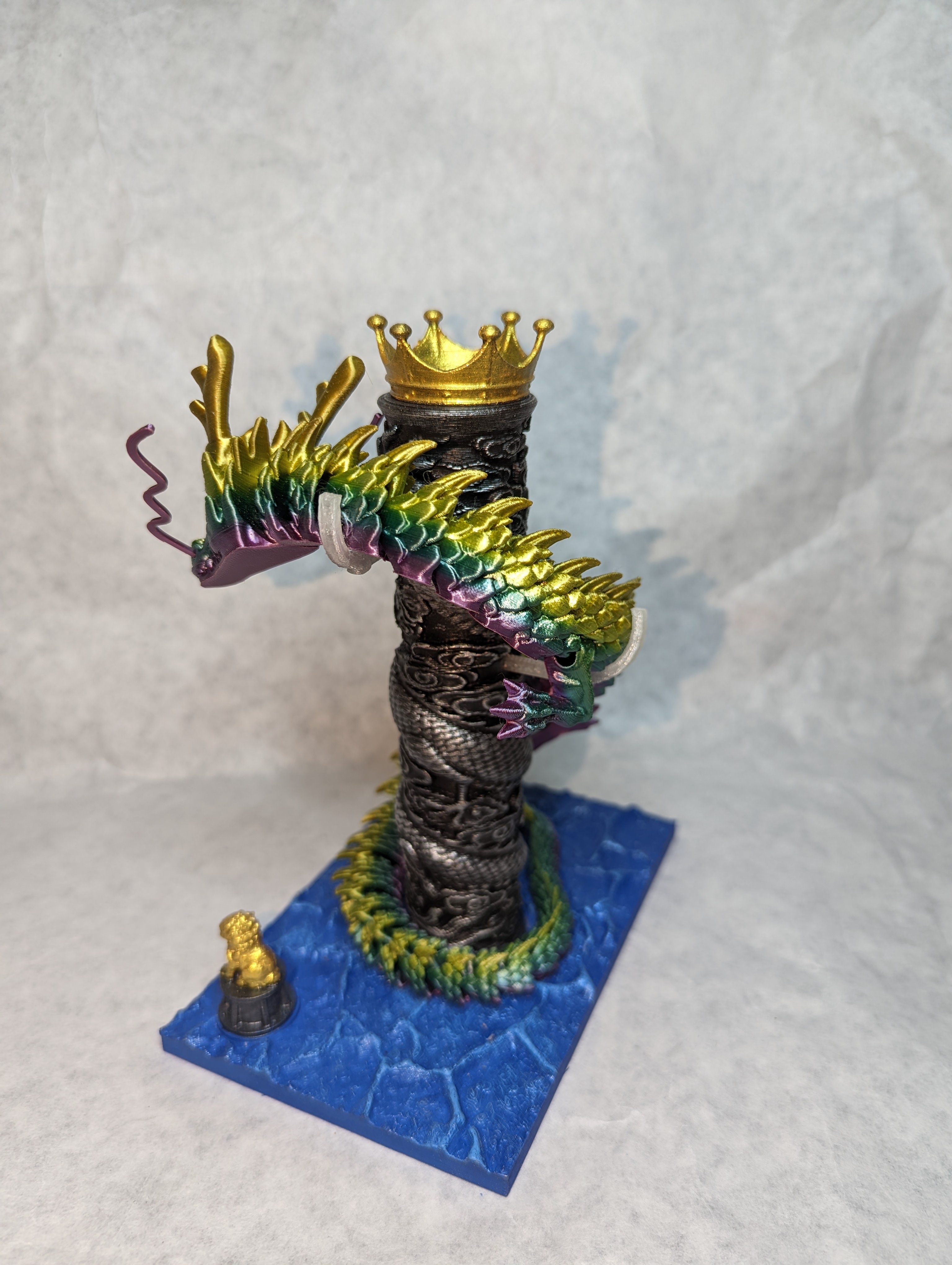 Articulated Dragon Stand, piller, base, support rings, my combination ...