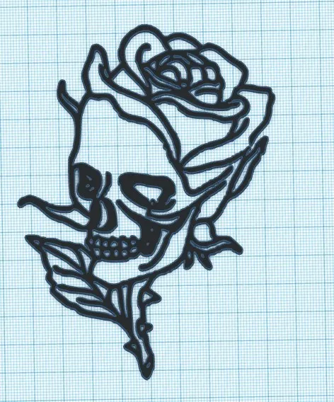 ROSE SKULL - WALL ART by Ogama Industries | Download free STL model ...