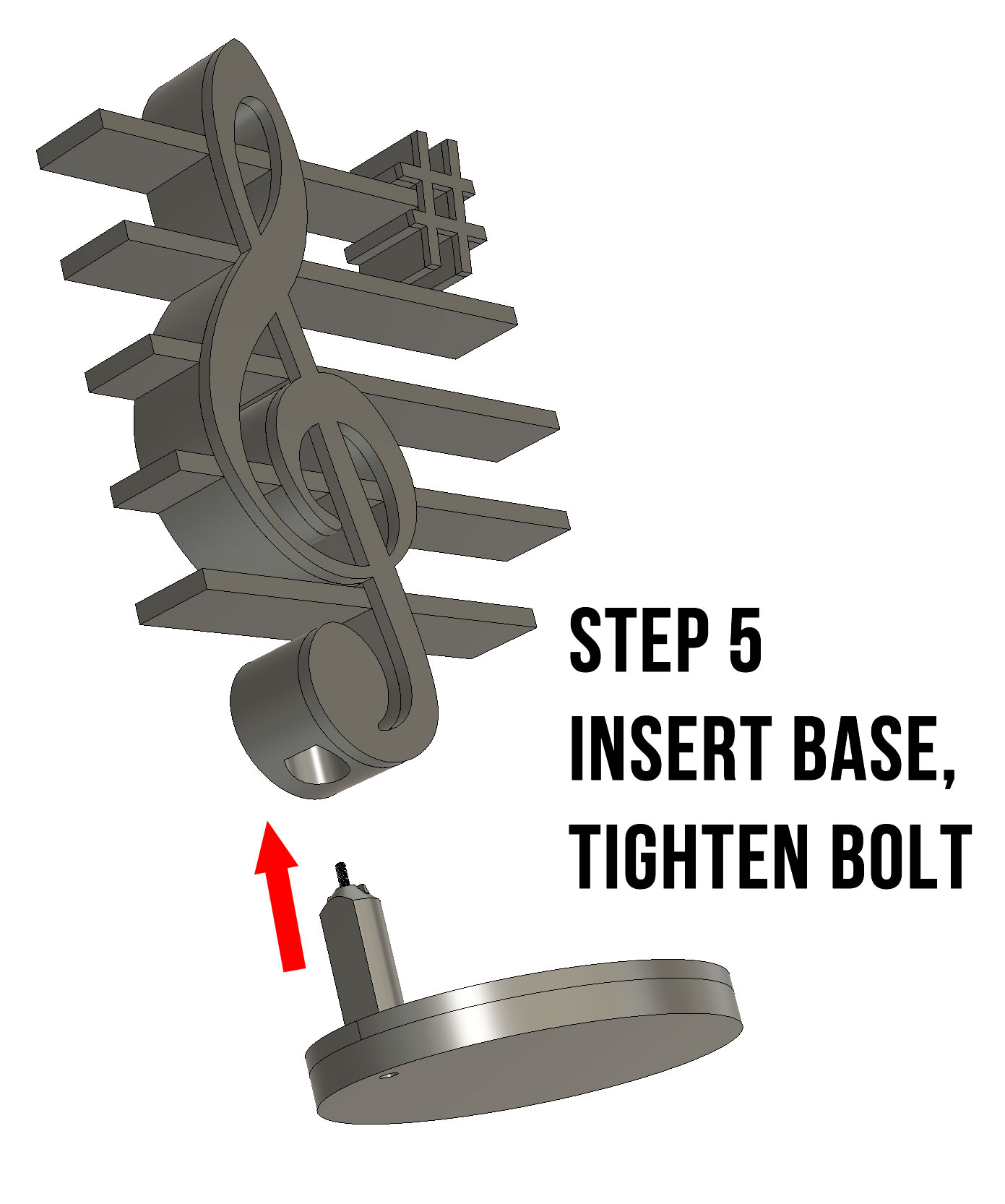 Treble Clef Headphone Stand by theamzngq | Download free STL model ...