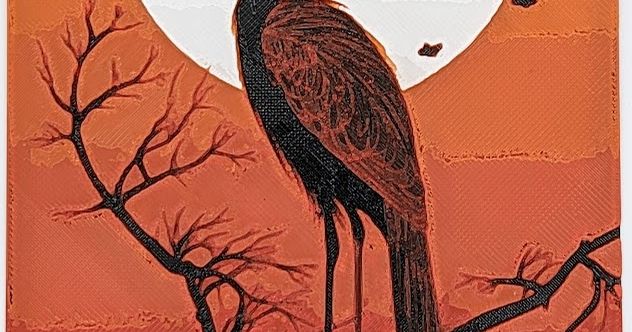 Heron at Sunset - HueForge by miak3D | Download free STL model ...