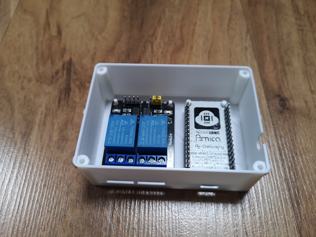Case for NodeMCU (Lua Amica) with 2-relay module by maddingamer ... Case for NodeMCU (Lua Amica) with 2-relay module by maddingamer ...