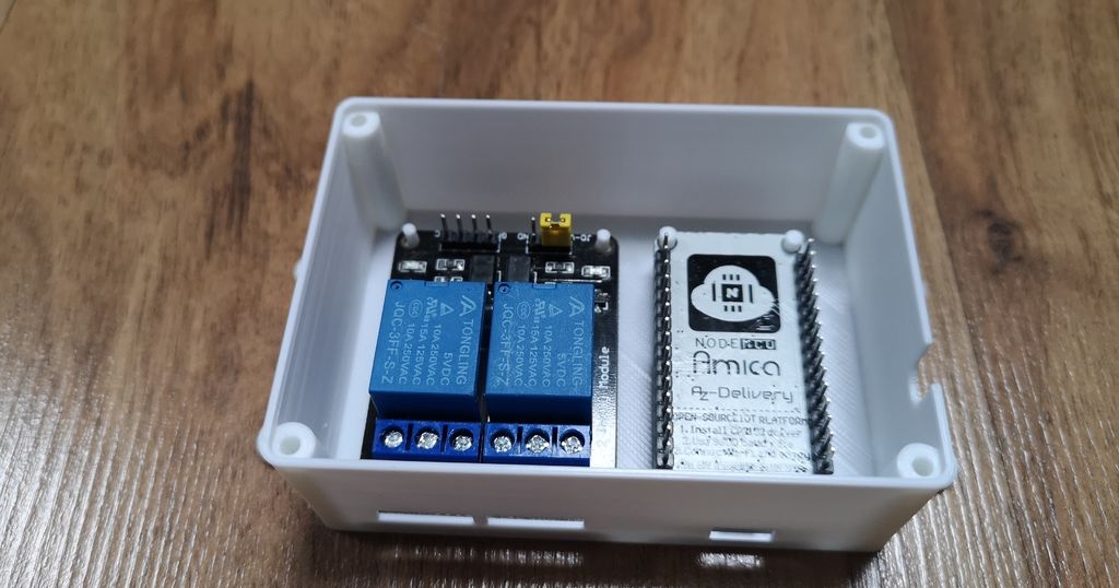 Case for NodeMCU (Lua Amica) with 2-relay module by maddingamer ...