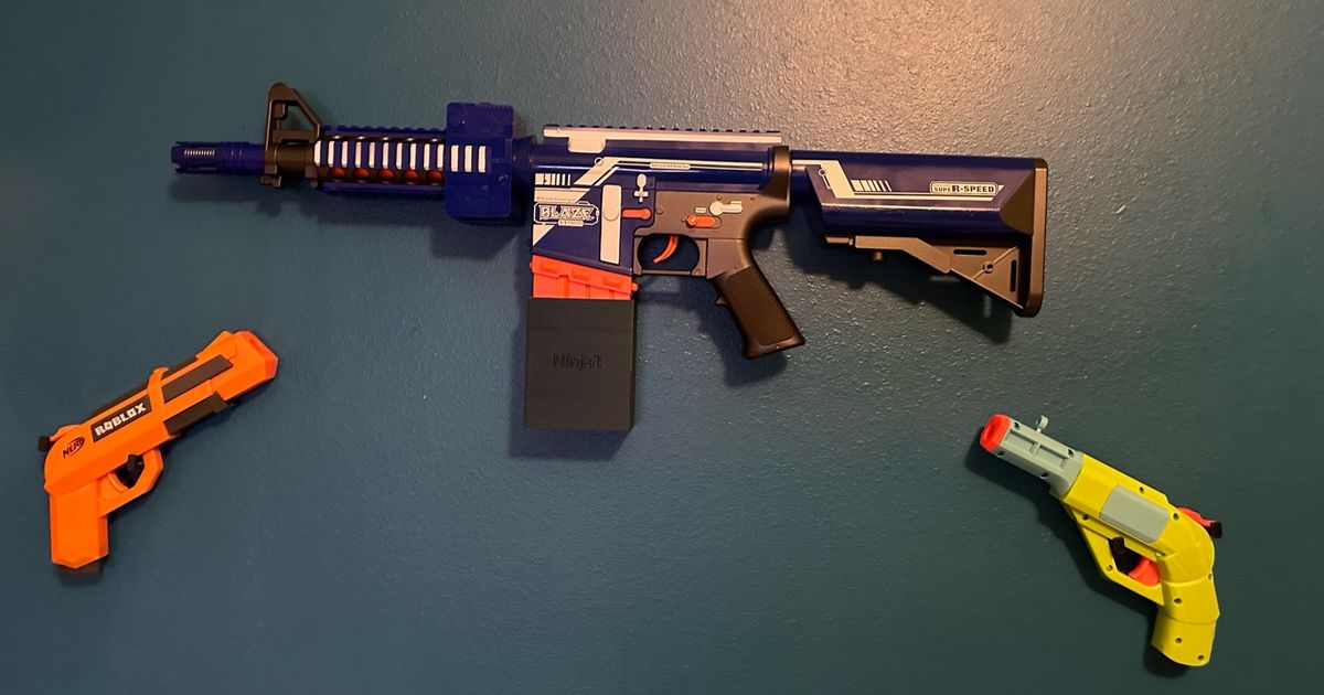 Wall Mount for AR style Nerf Gun by Jared | Download free STL model ...