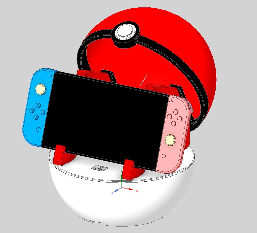 Poke ball Nintendo switch stand by Anselmaker | Download free STL model ...