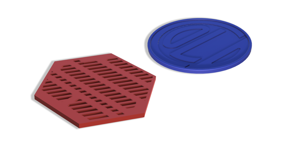 Typography Drink Coasters - HOT Hexagon and COLD Circle by Xenith 3D ...