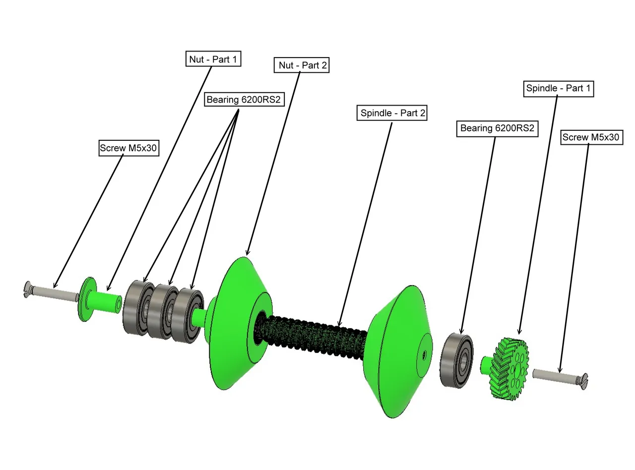 Spool - Rewinder Axle with Bearings by Diplomator | Download free STL ...