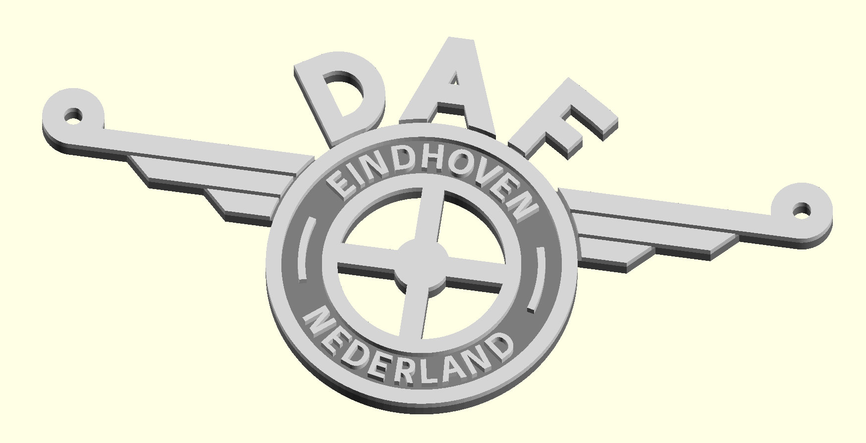 DAF vintage logo emblem (OpenSCAD) by Stone Age Sculptor | Download ...