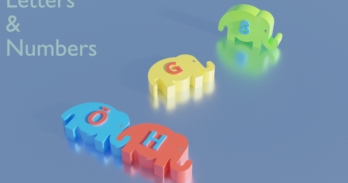 Linkable Elephants - Letters & Numbers (Redesign/Remix) by Felix ...