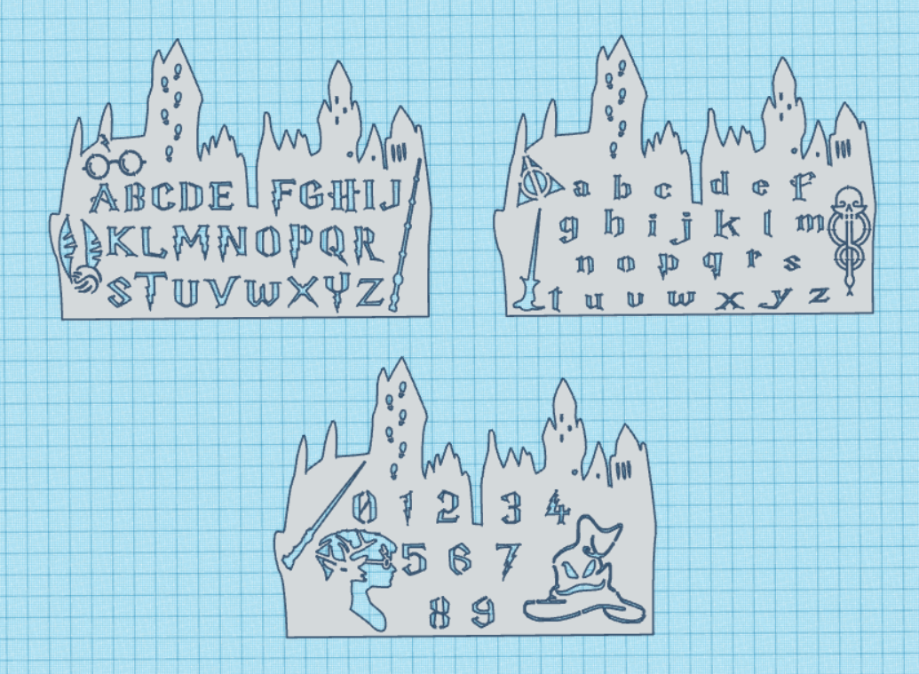 Harry Potter Alphabet Uppercase, alphabet lowercase and Numbers Stencil ...