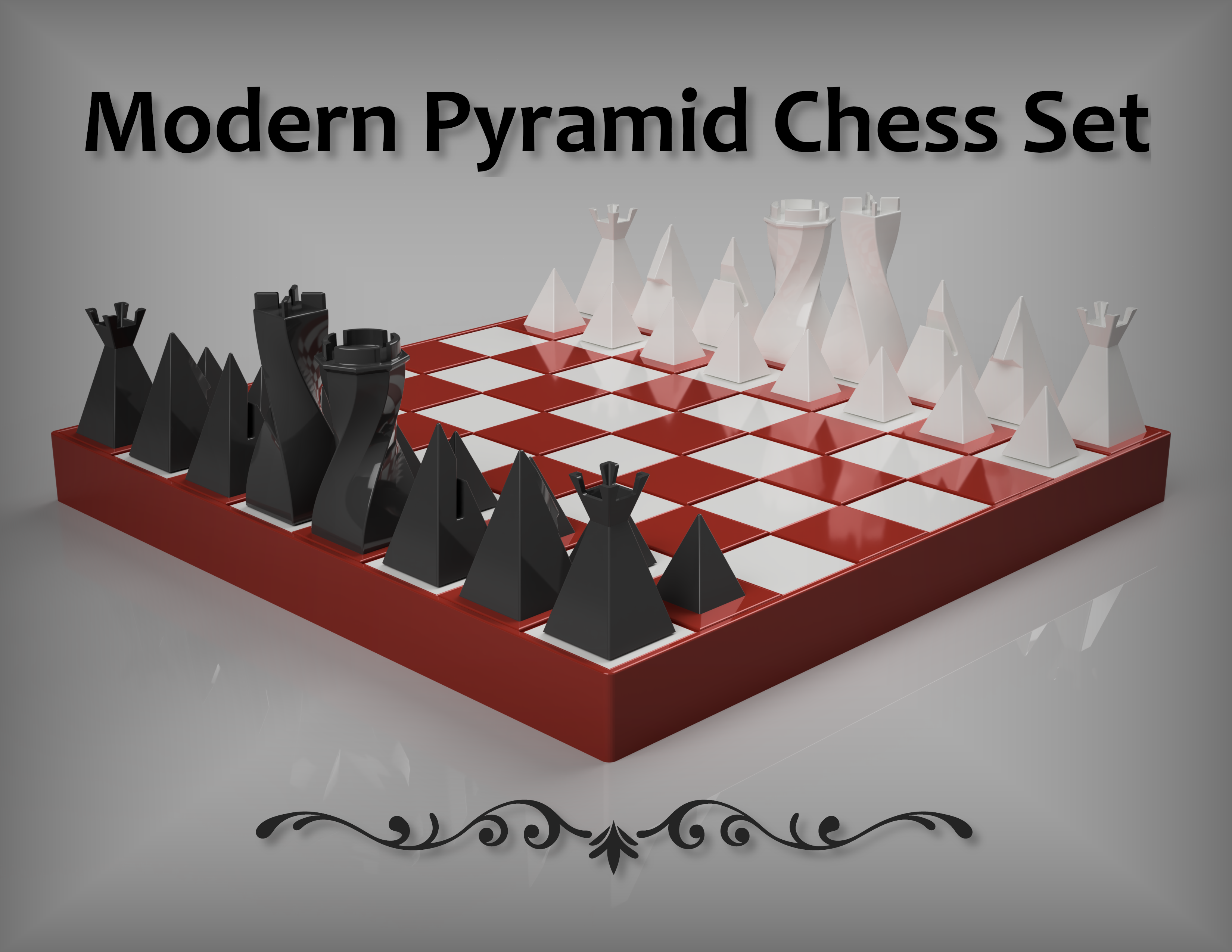 Modern Pyramid Chess Set by DSpecter | Download free STL model ...