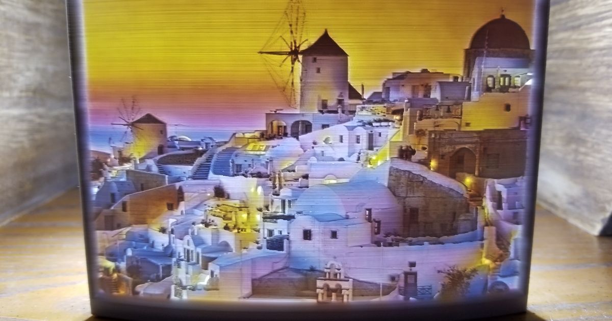 Color Lithophane of Santorini Sunset by RMECU311 | Download free STL ...