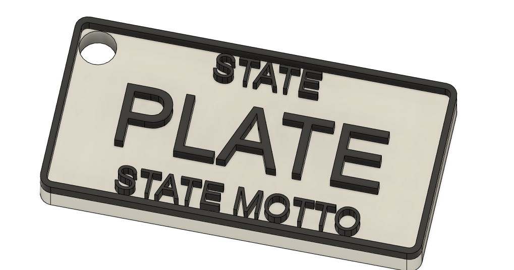 US License plate keychain by Cristian Mihai | Download free STL model ...