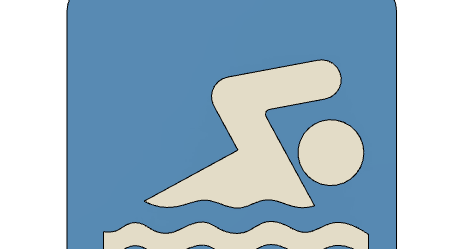 Swimming sign by Jakub M | Download free STL model | Printables.com