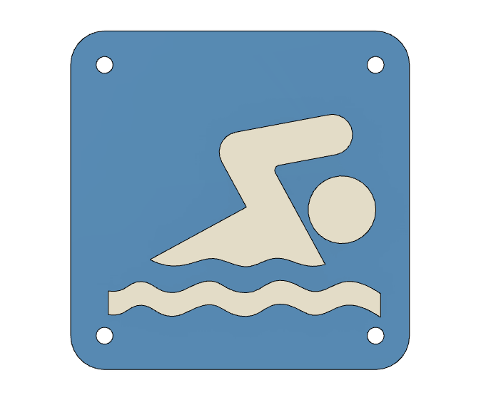 Swimming sign by Jakub M | Download free STL model | Printables.com