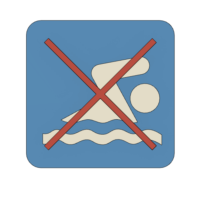 No swimming sign by Jakub M | Download free STL model | Printables.com