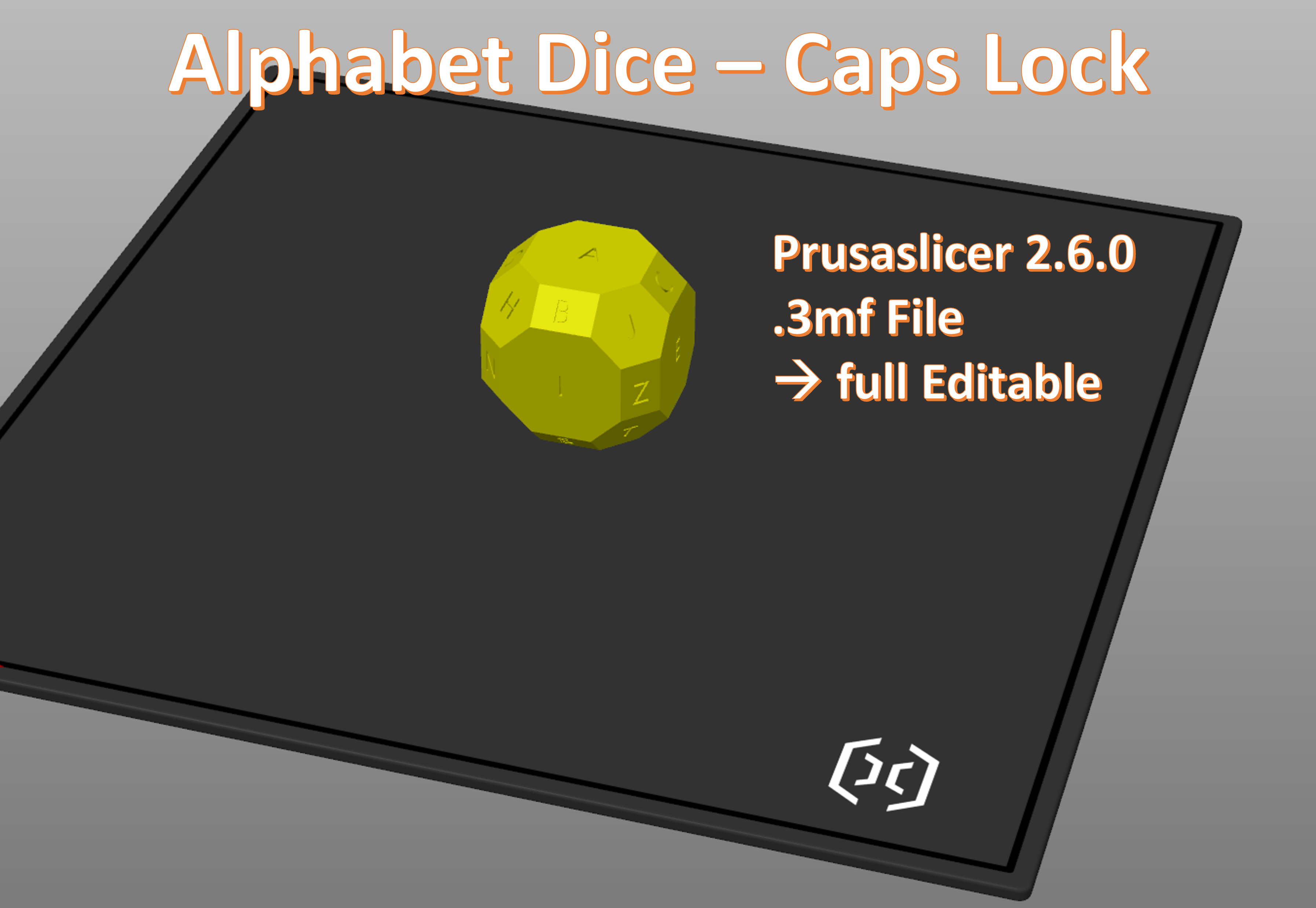 Alphabet Dice - Caps Lock - cuboctaedre by Tipez | Download free STL ...