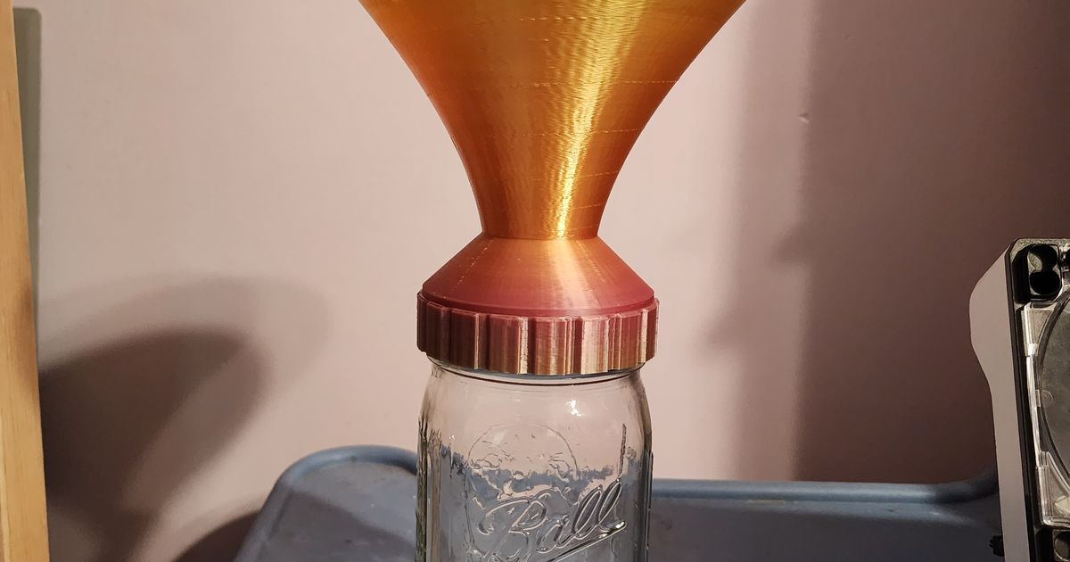 Wide Mouth Mason Jar Coin Funnel by Seahanna | Download free STL model ...