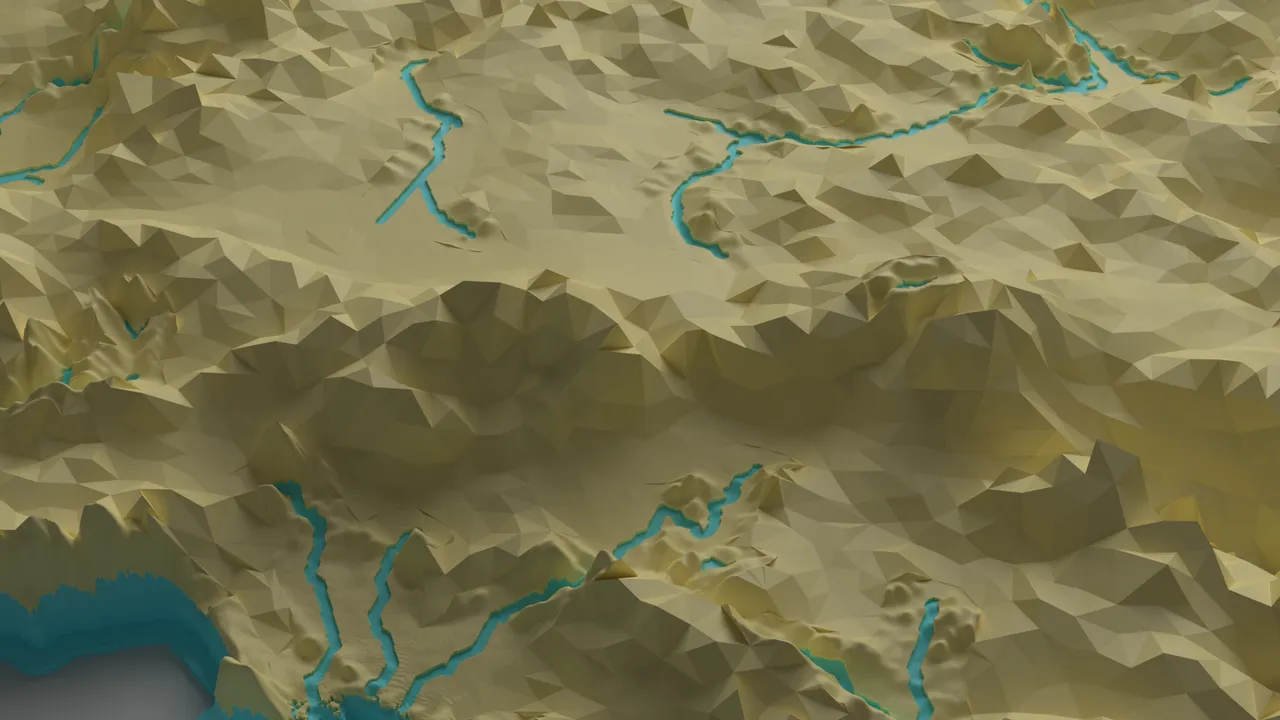 California, USA (CA) Topographic Map with Hydrographic Features by ...