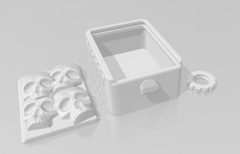 791 Skull Slide Top Box with Screw Closure by Clockspring | Printables ...