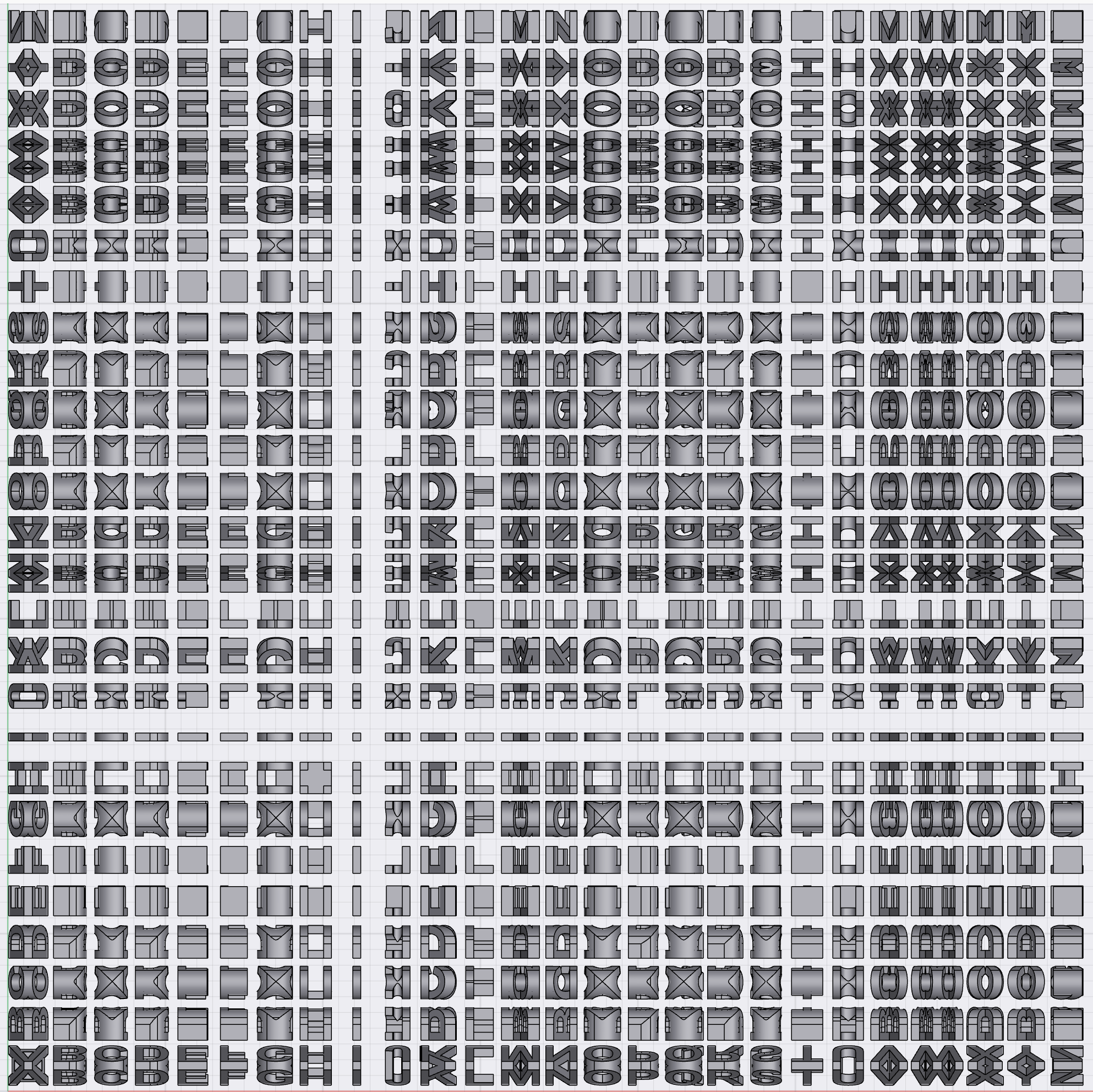 Intersecting Letter Pairs (676 Combos!) von Xtagon | Kostenloses STL ...