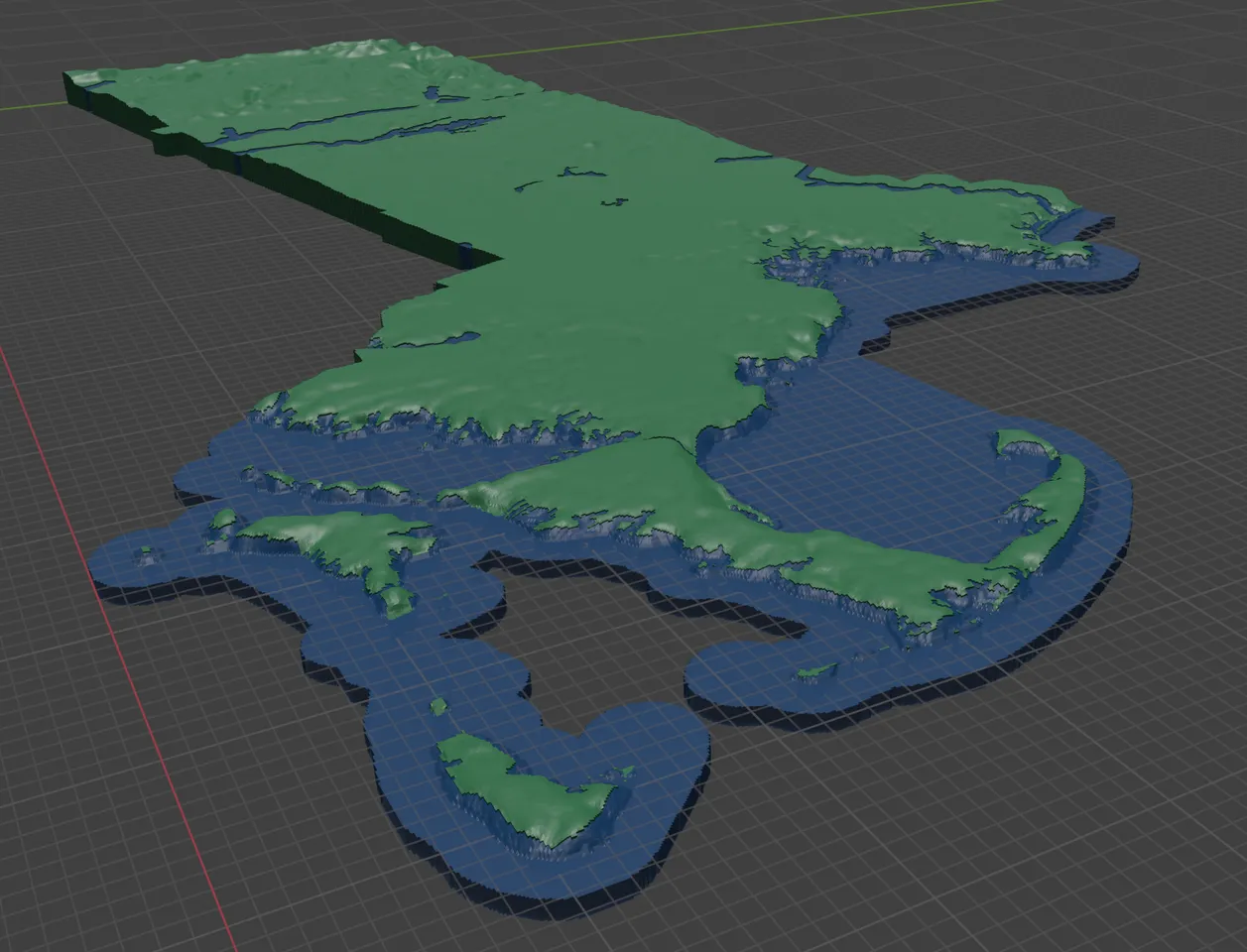 Massachusetts, USA (MA) Topographic Map with Hydrographic Features by ...